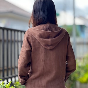 Muslin Hoodie | Triple Gauze Jacket | Resort Wear Outfit | Long Sleeve ...