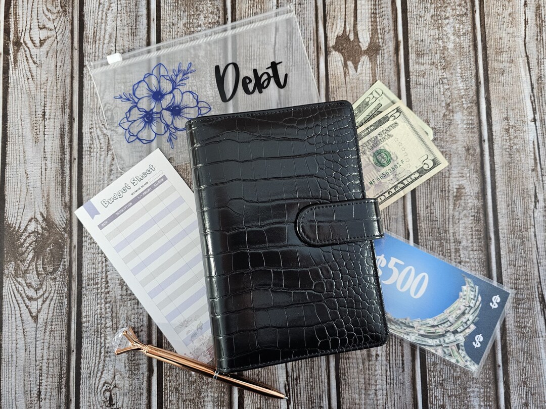Black Croc Budget Binder, Savings Binder. A6 Binder, Savings Challenge ...