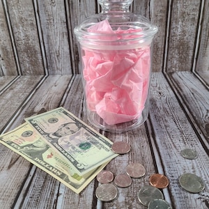 Acrylic Coin Saving Jar, Cash Savings Debt Container, Custom, Savings ...