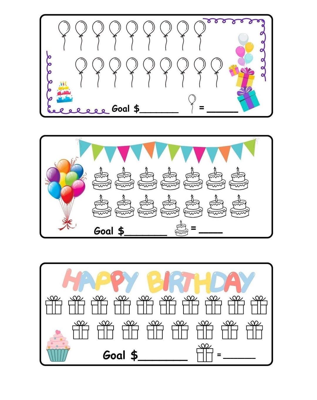 Birthday Mini Saving Challenge Digital, Sinking Funds, Budgeting Money ...