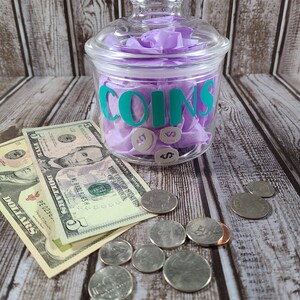 Acrylic Coin Saving Jar, Cash Savings Debt Container, Custom, Savings ...