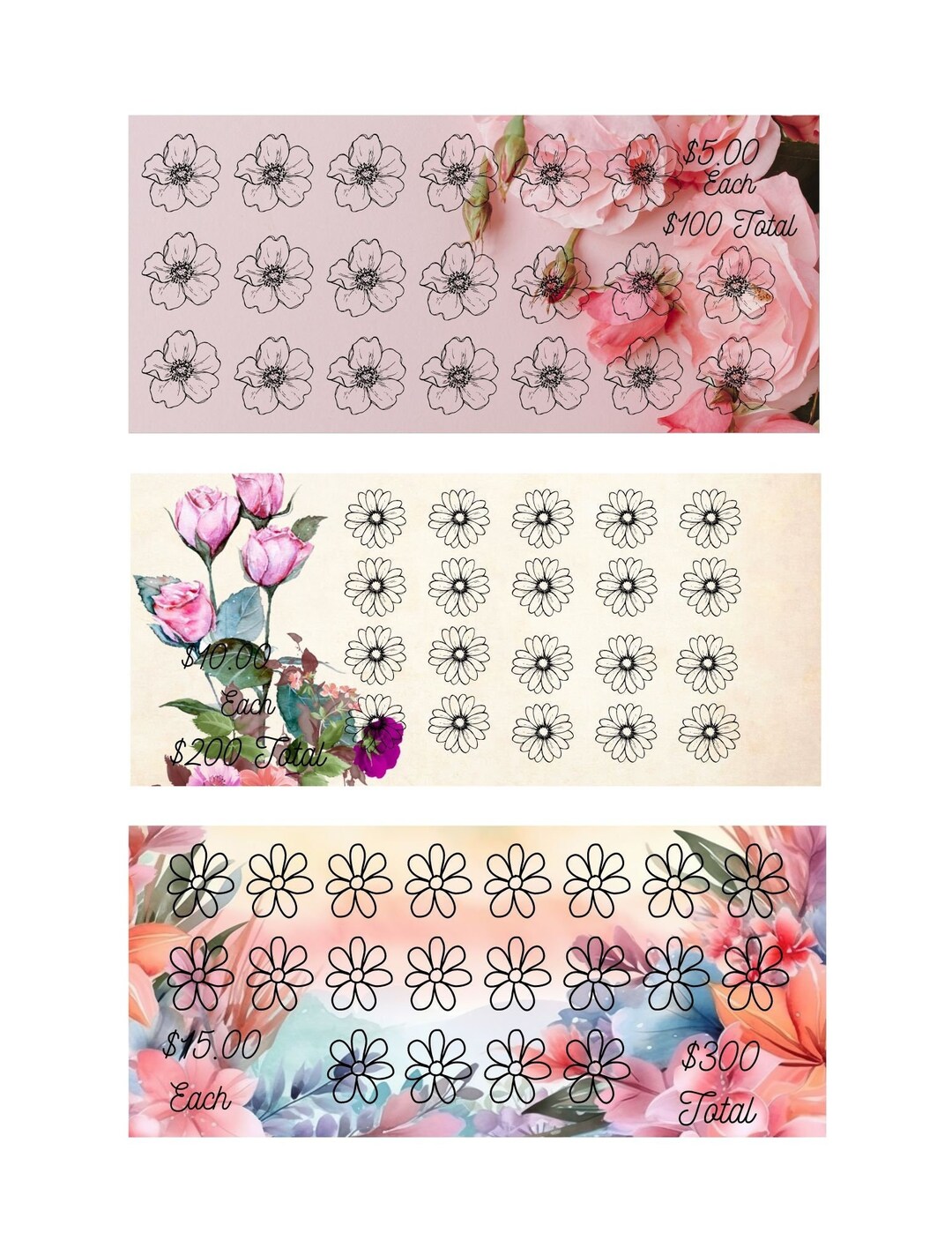 Floral Mini Savings Challenge Printable, Cash Stuffing (digital ...