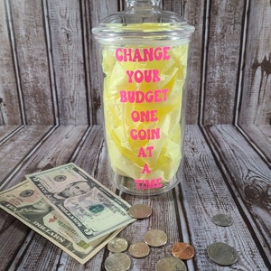 Acrylic Coin Saving Jar, Cash Savings Debt Container, Custom, Savings ...