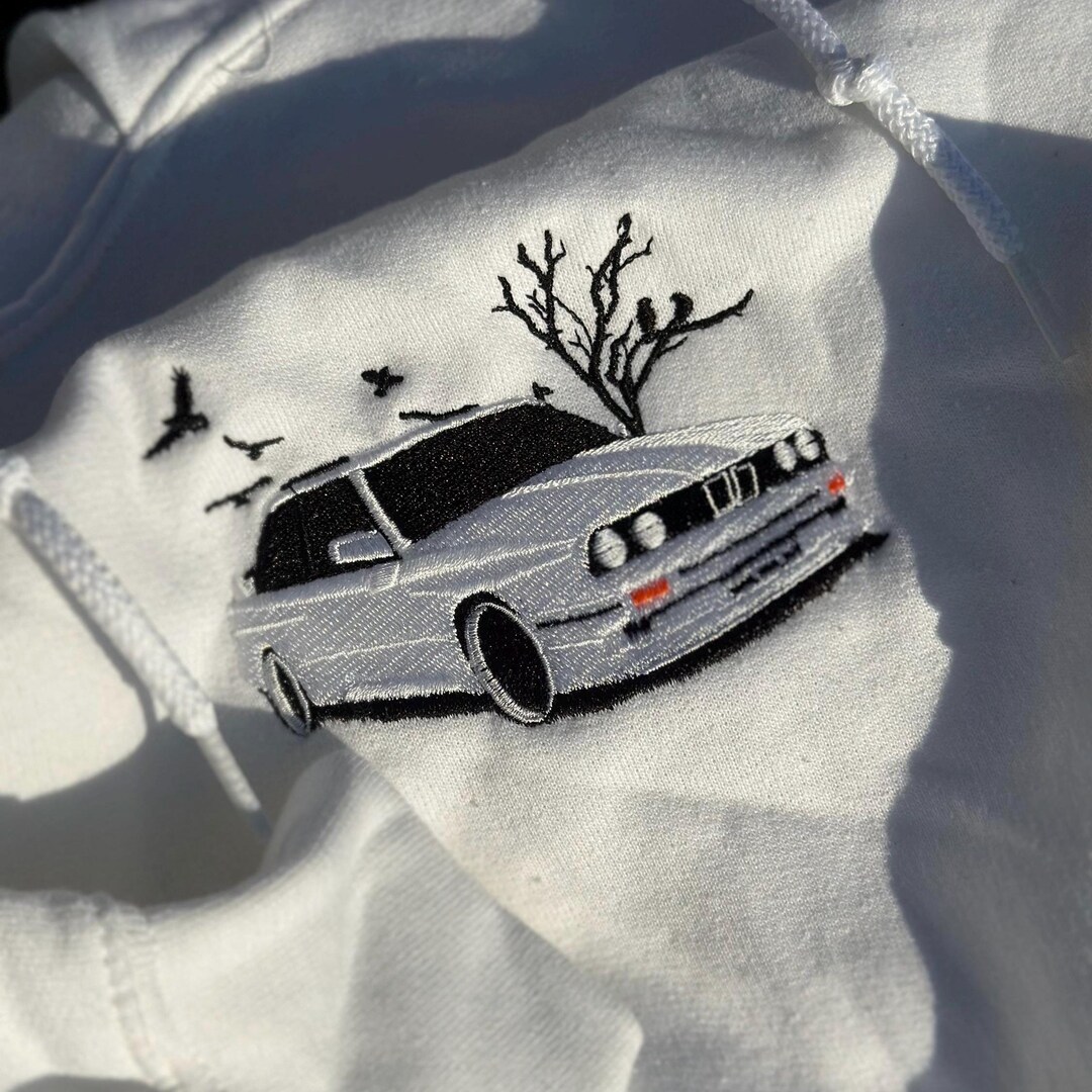 BMW E30 Embroidered Hoodie, E30 Emblem Sweatshirt, Unique Hand ...