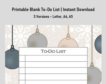 Printable To-do List/checklist || Winter, Christmas Tree || Letter/a4 ...