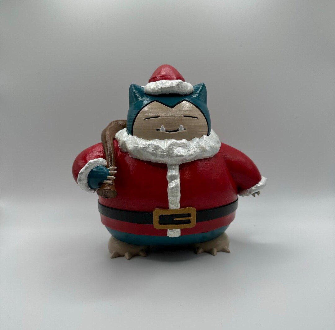 Santa Snorlax Pokemon Christmas Gift Santa Claus 3D Printed Tree Topper ...