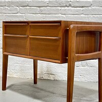 Walnut Console Table With Marble Top – Handmade Mid Century Modern ...