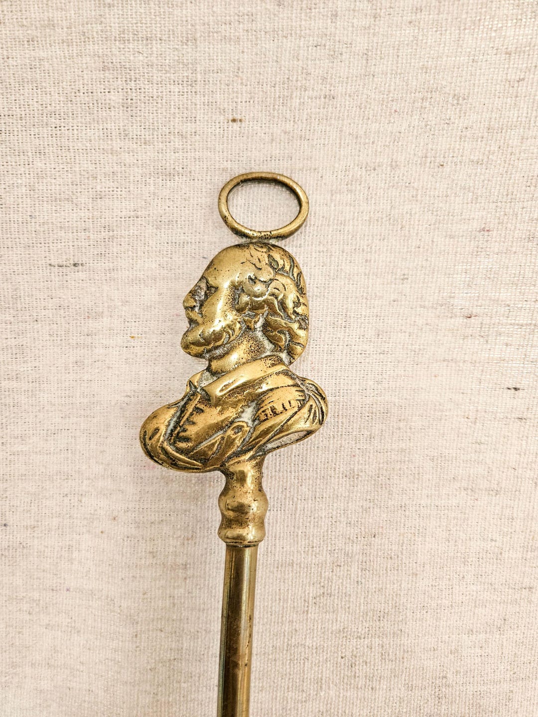 William Shakespeare Brass Fireplace 3 Prong Poker, Vintage Toasting ...