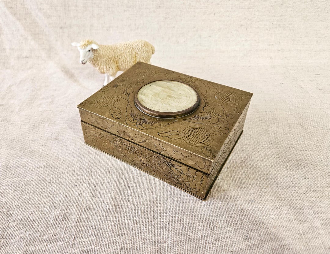 Vintage Etched Brass Chinese Cigarette Box - Etsy
