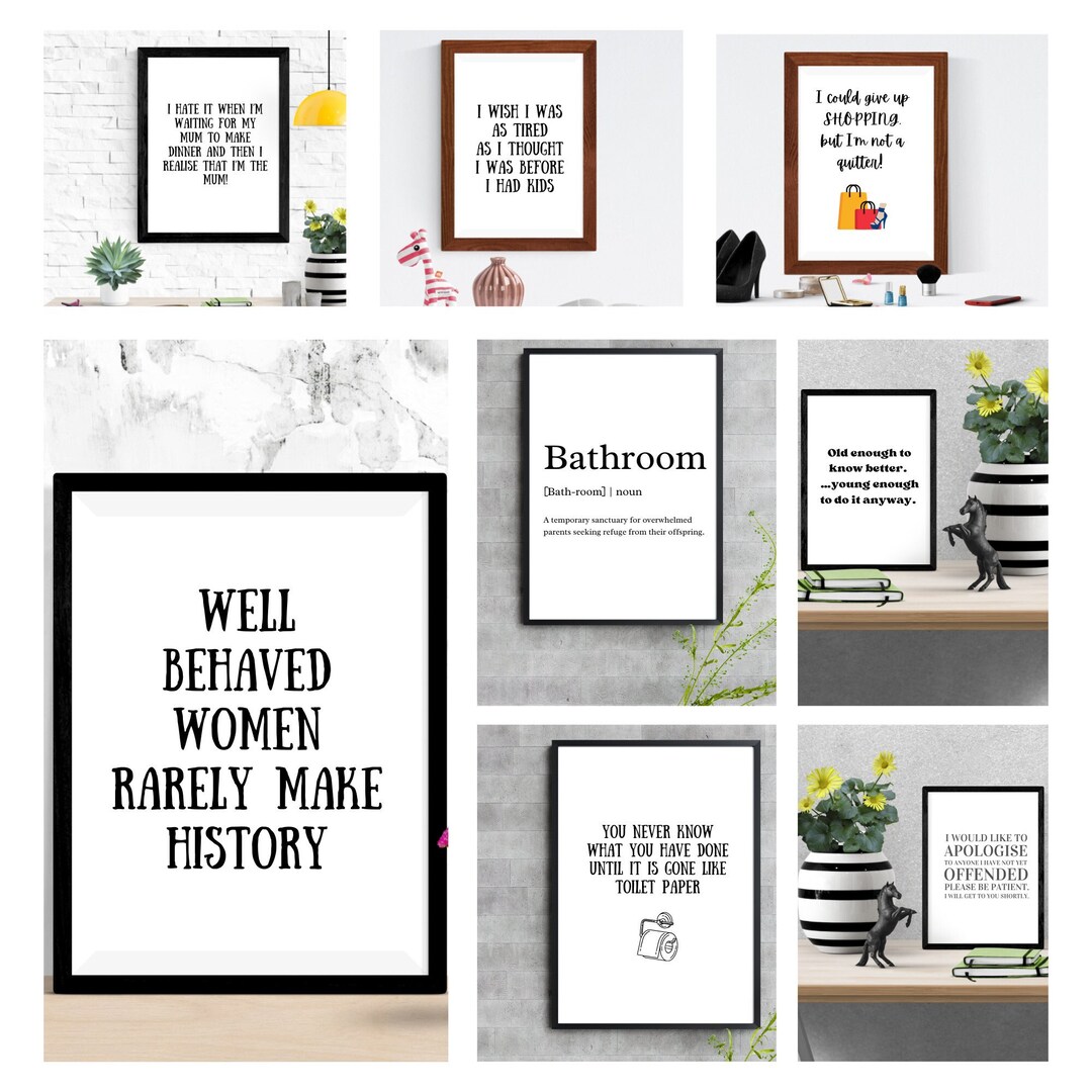 Funny Prints Unframed, Humorous Quotes, Sarcastic Print, Minimalist ...