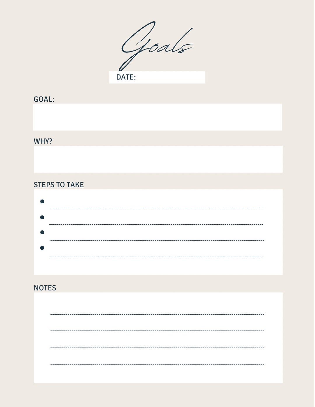 Clean Girl Goal Setting - Etsy