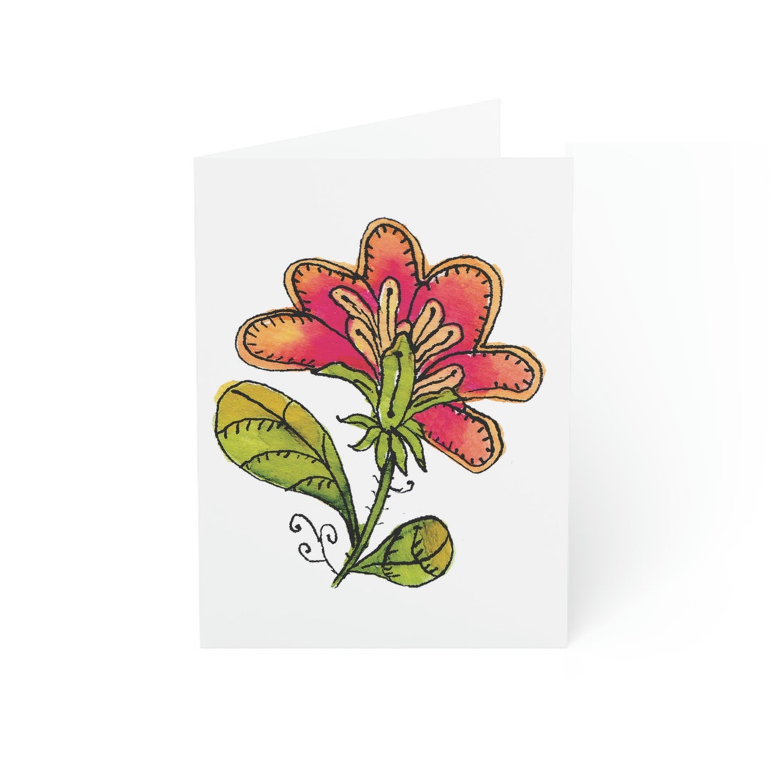 Funky Botanical Note Cards Blank 10 Ea. Matte Finish - Etsy