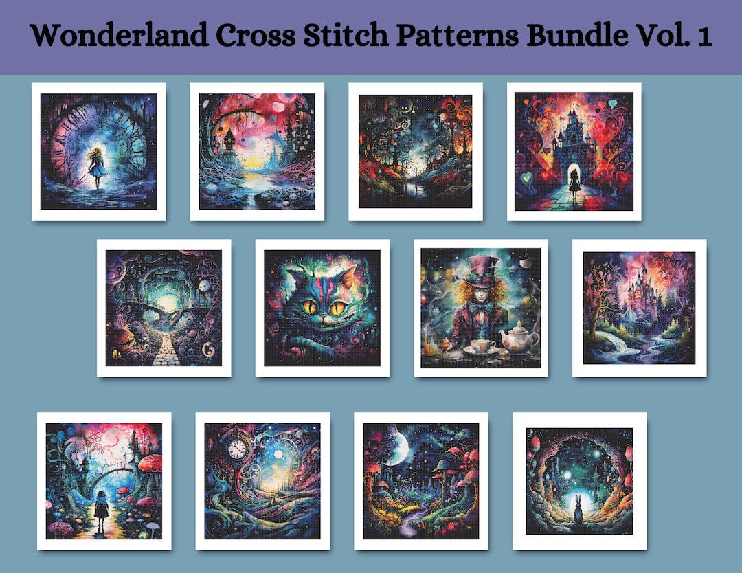 Wonderland Cross Stitch Pattern Bundle, All Wonderland Vol 1 Cross ...