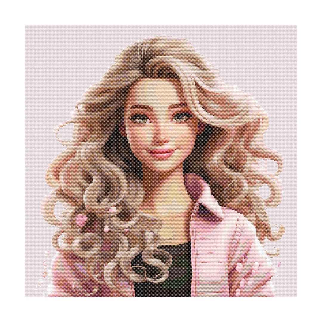 Barbie Cross Stitch Pattern Barbie Doll Pattern Pink Barbie - Etsy
