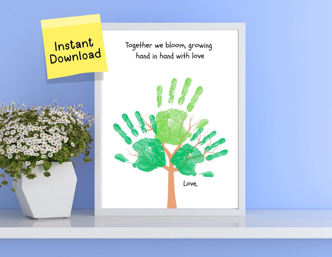 Tree Digital Handprint Craft // Finger Print Daycare Craft for Memories ...