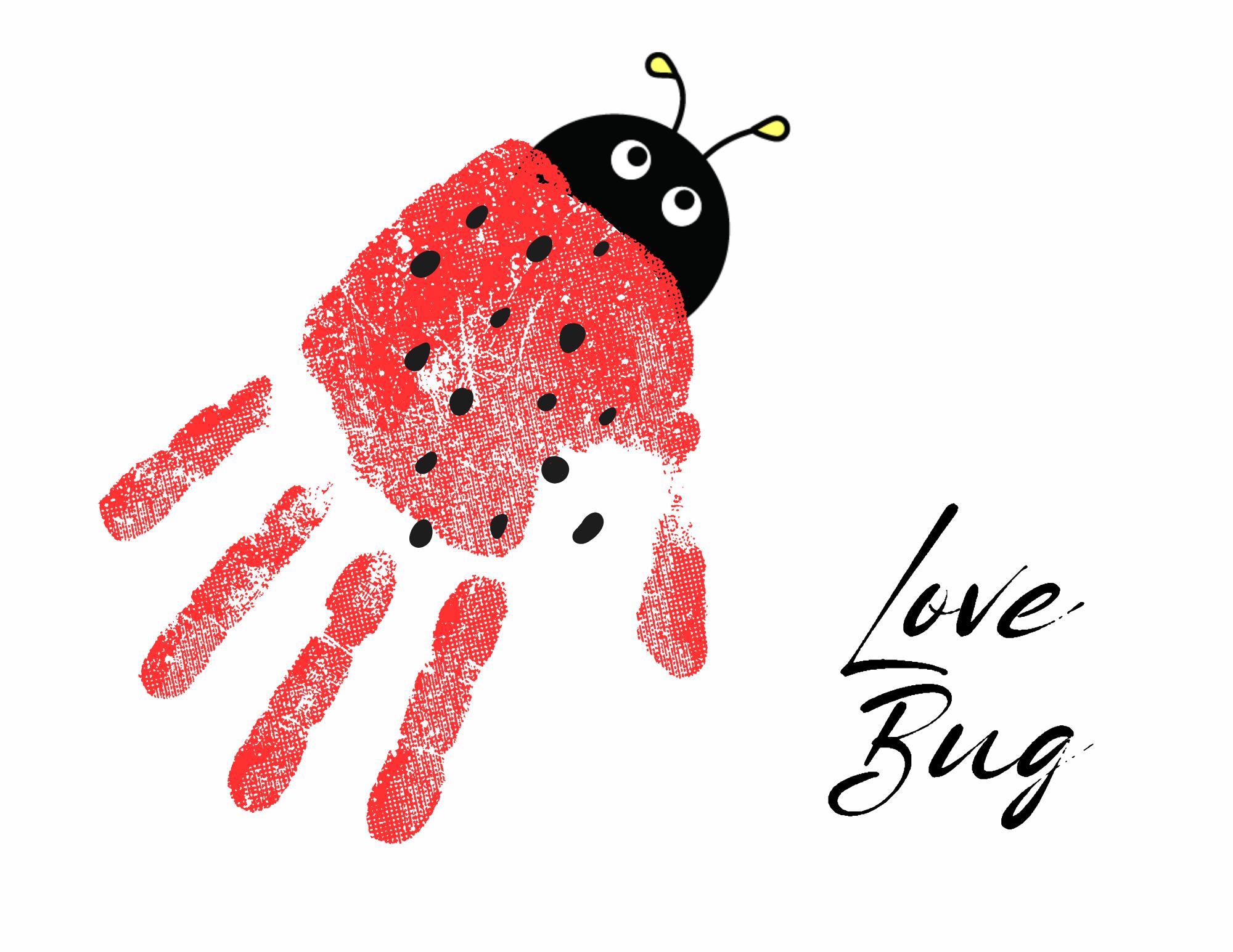 Lady Bug Love Bug Handprint Craft // Finger Print Daycare Craft for ...