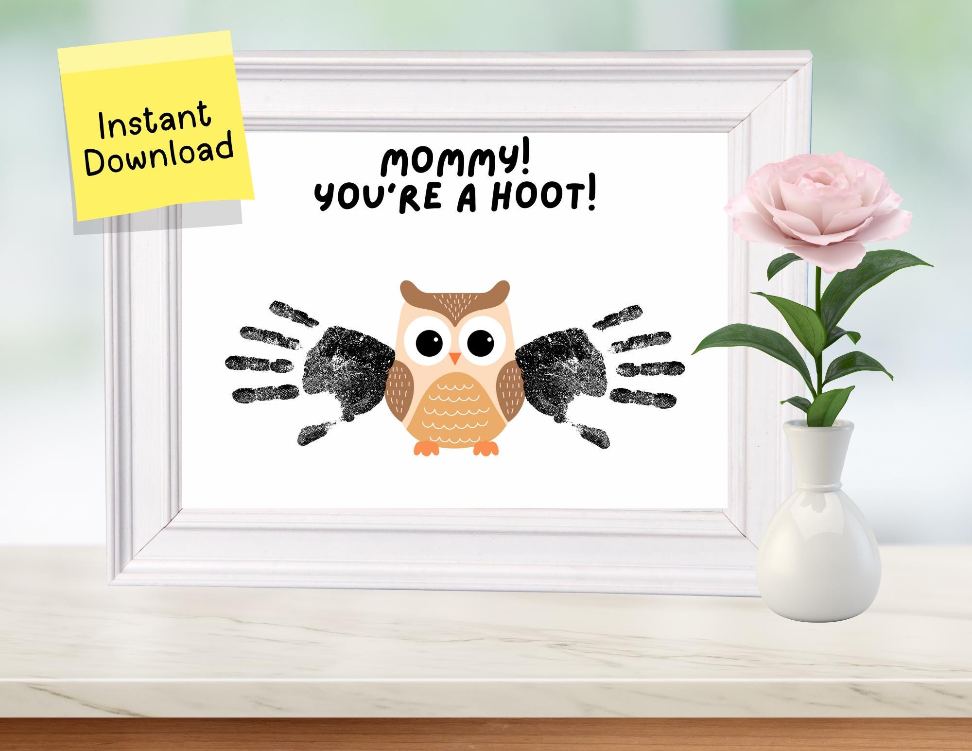 You're A Hoot! Digital Handprint Craft // Finger Print Daycare Craft ...