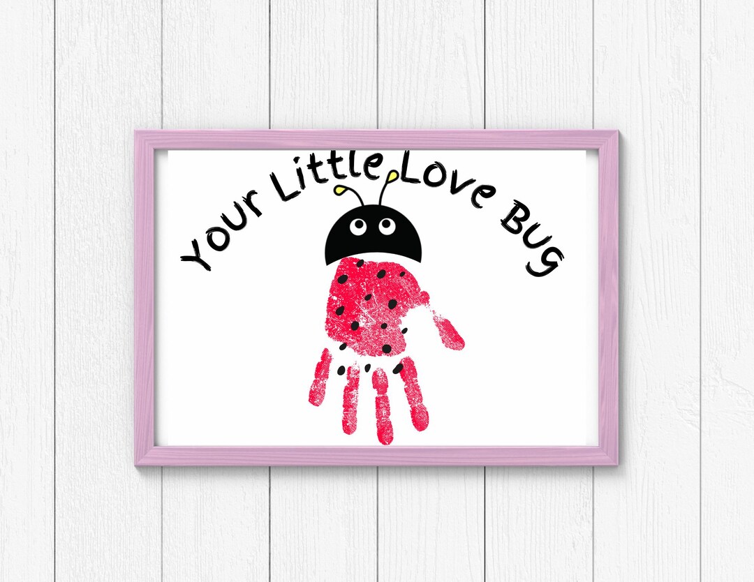 Love Bug Lady Bug Handprint Craft // Finger Print Daycare Craft for ...
