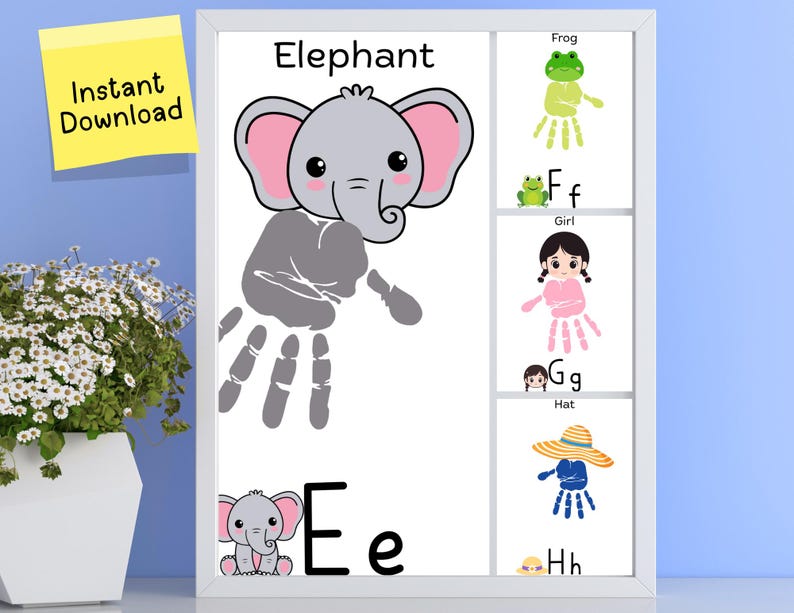 Alphabet ABC Digital Handprint Craft // Finger Print Daycare Craft for ...