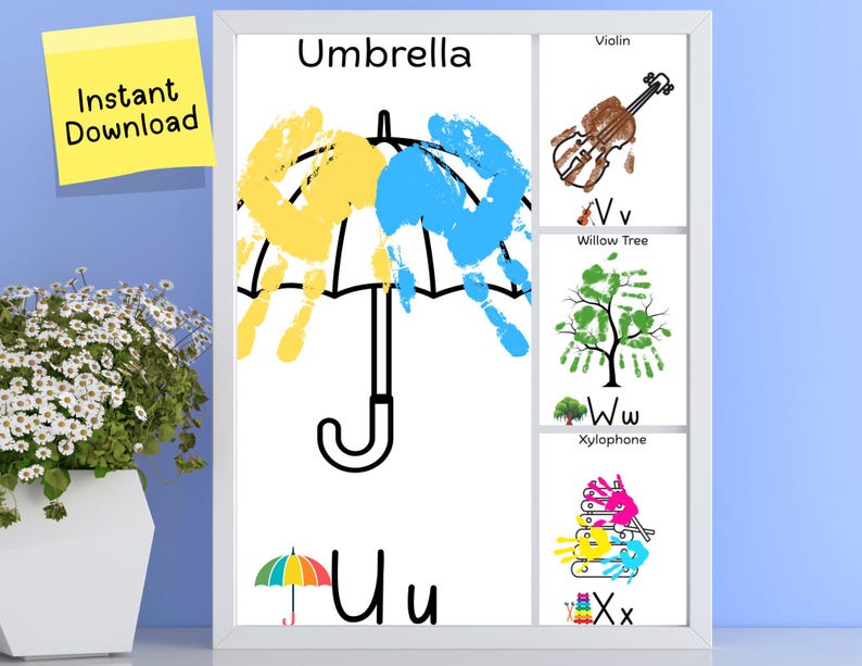 Alphabet ABC Digital Handprint Craft // Finger Print Daycare Craft for ...