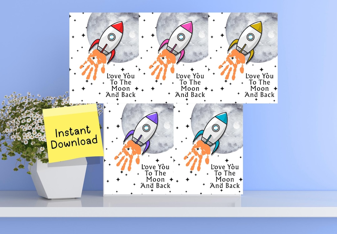 Love You to the Moon and Back Rocket Digital Craft // Daycare Craft for ...