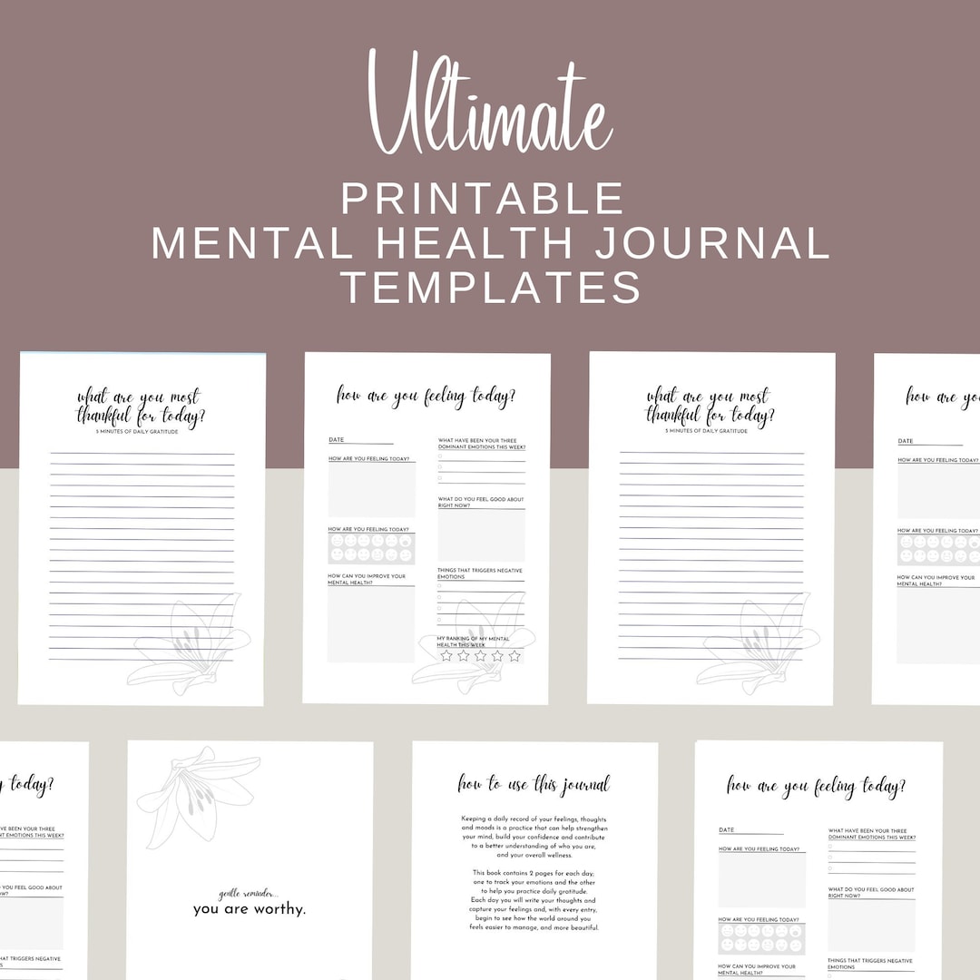 Download Mental Health Journal Pages - Etsy