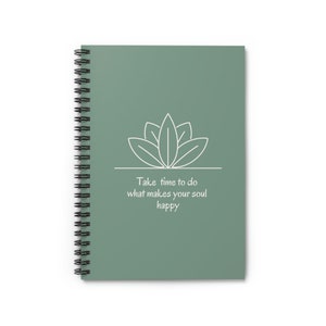 Zen Spiral Notebook: Green Lotus Design, Ruled Line Paper - Etsy
