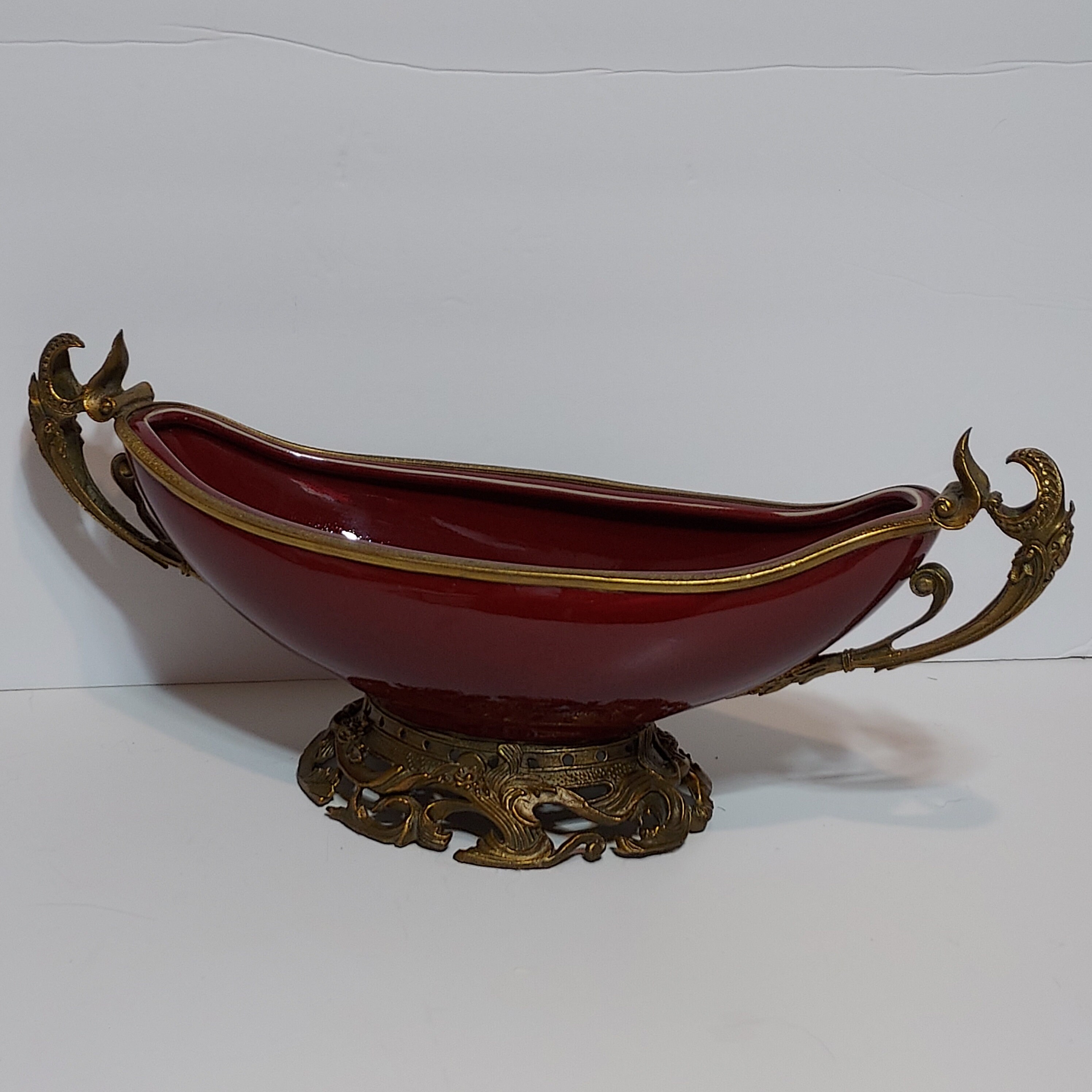 Vintage Dominic Brass an Red Porcelain Decorative Vase. French Gilt. - Etsy