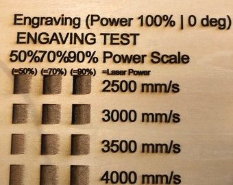 Lightburn Laser Test Card - Etsy