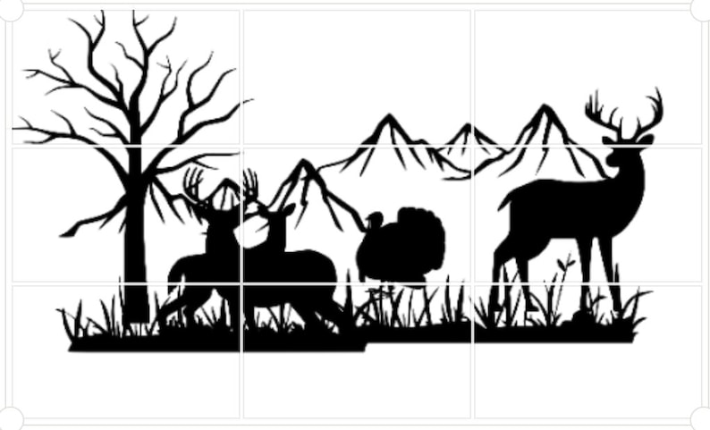 Deer Buck Turkey Whitetail Clipart Silhouettes Scene Eps Dxf - Etsy