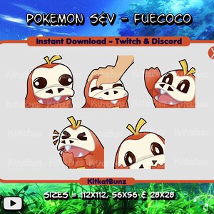 5 Pokemon Scarlet/violet Fuecoco Twitch & Discord Emotes - Etsy