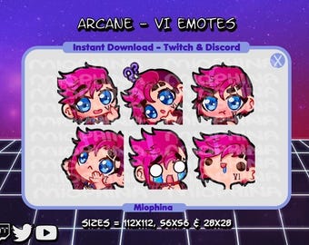 High Quality Emotes Pack: VI of Arcane & League of Legends (LOL). Cute ...