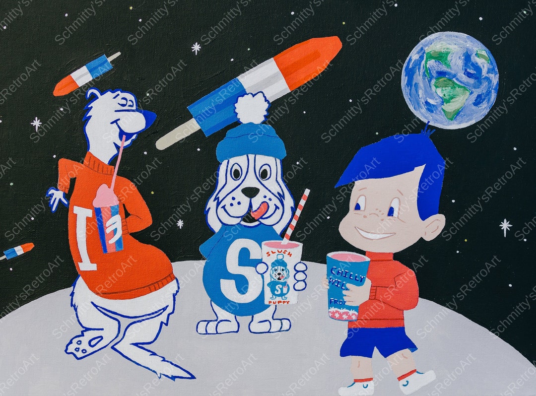 Retro Art Favor Ice Icons Slush Puppy Icee Polar Bear and Chilly Willee ...