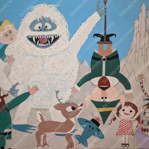 Retro Art Rudolph the Rednosed Reindeer Spoof Bass and Rankin- Print ...