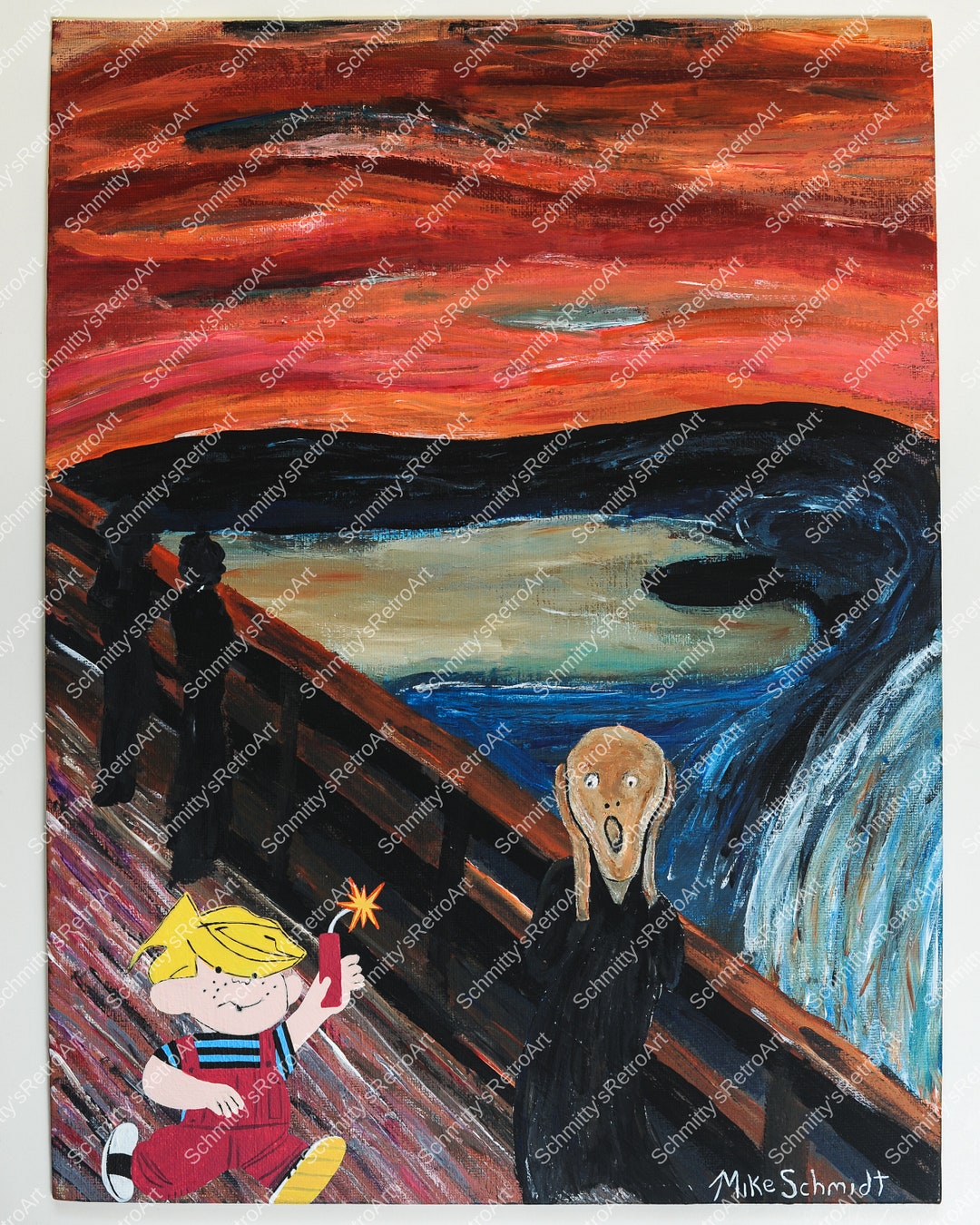 Retro Art the Scream Painting Denise the Menace, Edvard Munch, Dairy ...