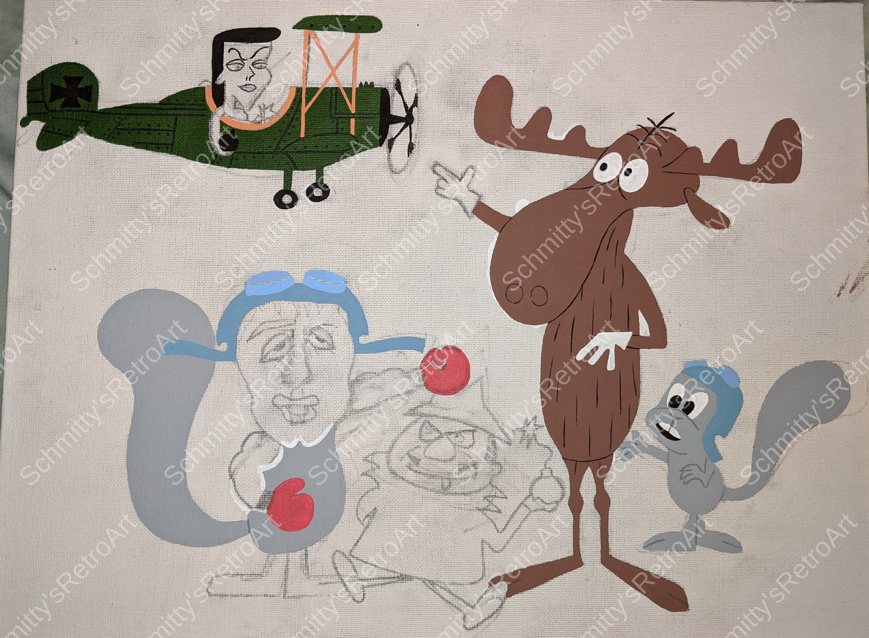 Retro Art Rocky Rocky and Bullwinkle Show, Rocky, Sylvester, Stallone ...