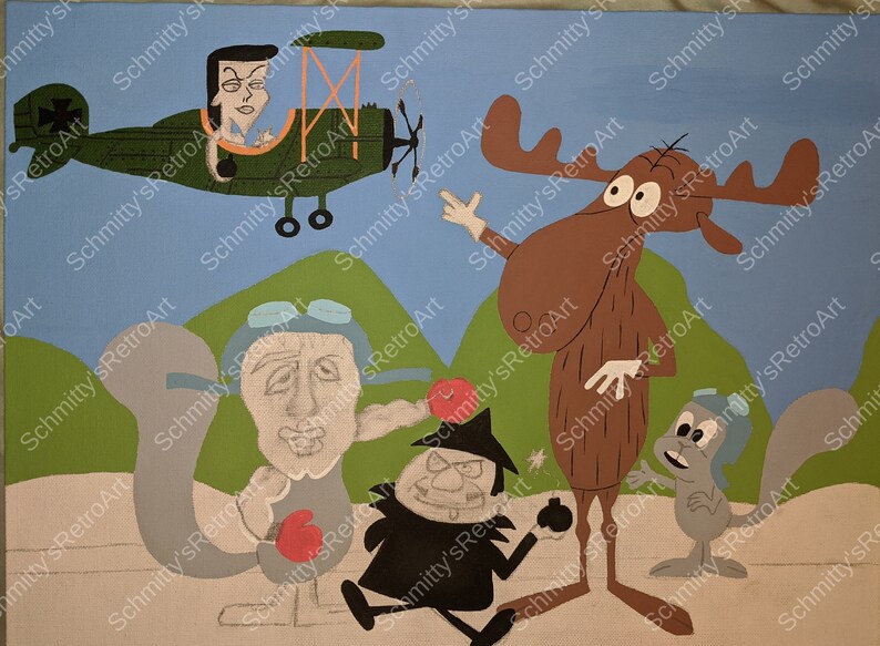 Retro Art Rocky Rocky and Bullwinkle Show, Rocky, Sylvester, Stallone ...