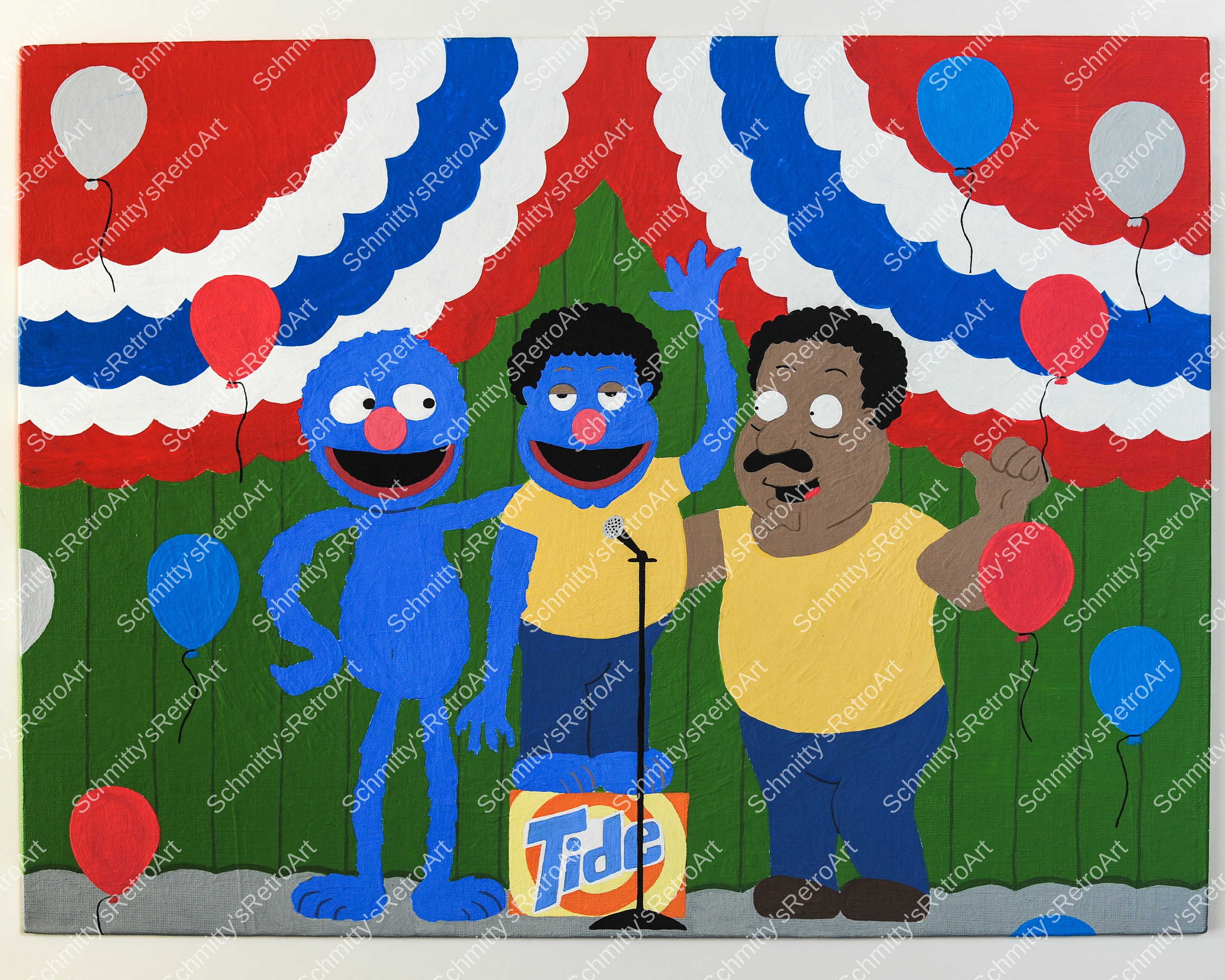 Retro Art Grover Sesame Street Cleveland Family Guy Soapbox Satire ...