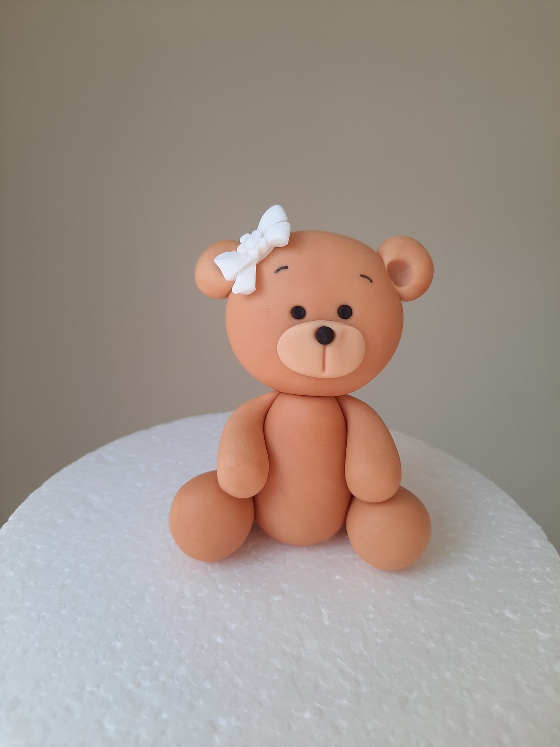 Teddy Bear Fondant Cake Topper. Neutral Baby Shower Bear Cske Topper ...