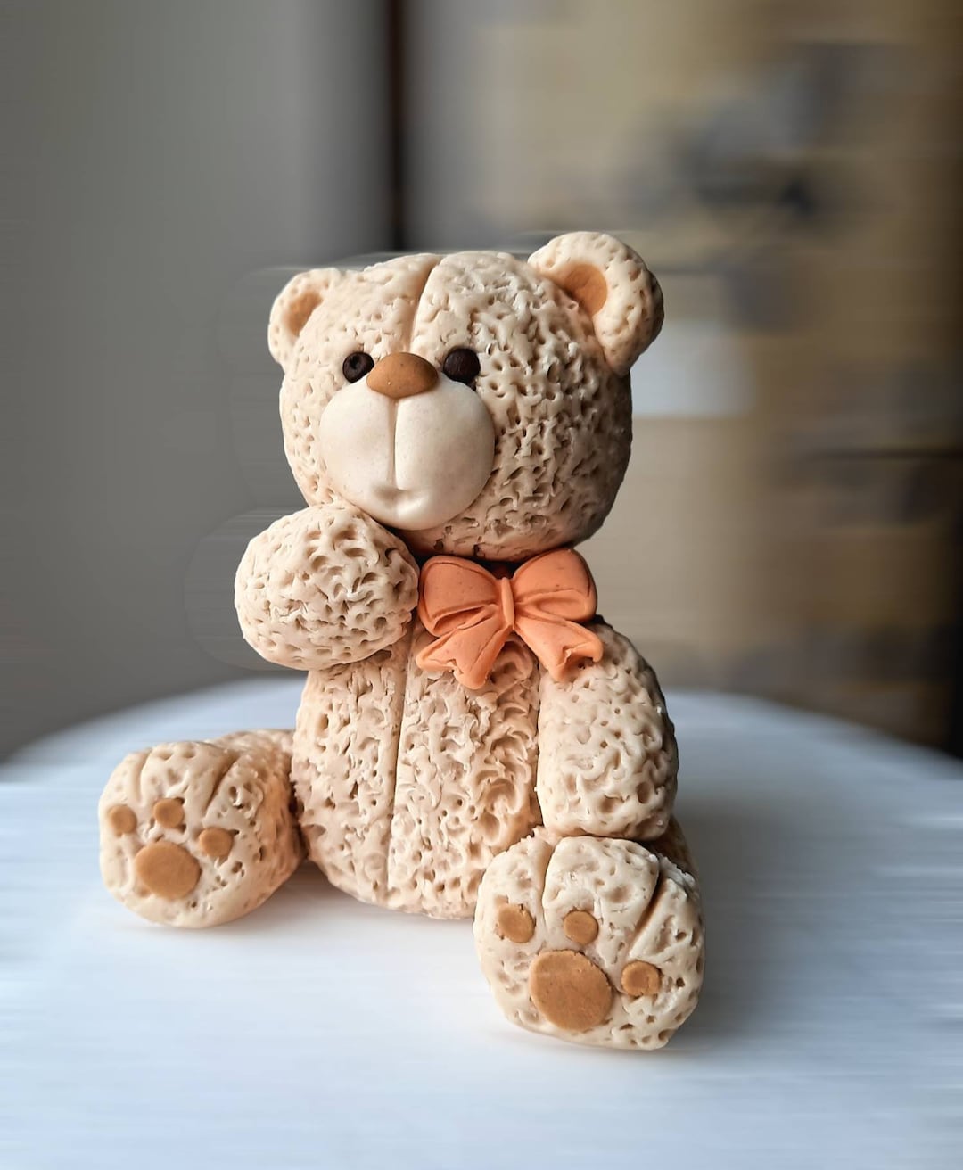Teddy Bear Cake Topper Fondant | Baby Shower Figurine Decoration | 1st ...
