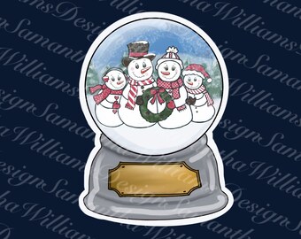 Snowman Snowglobe Clipart - Etsy