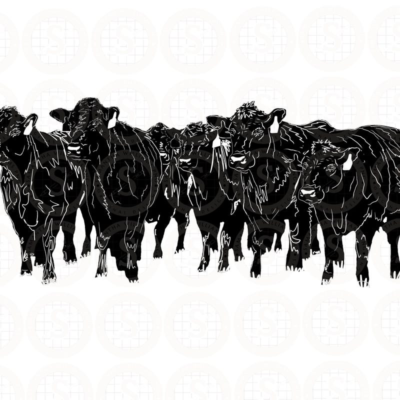 Cattle Sketch Graphic - Etsy