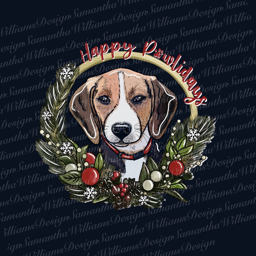 Merry Christmas Beagle Wreath PNG, Beagle Christmas Sublimation ...