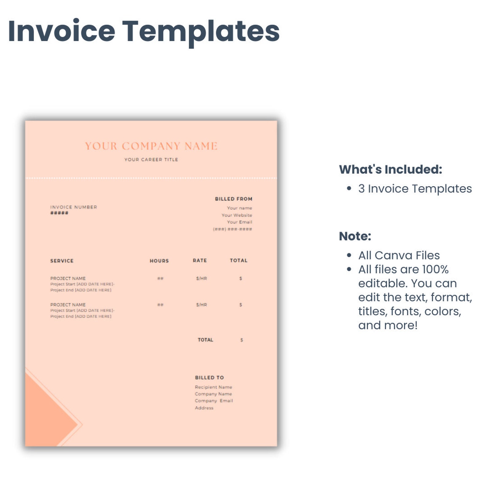 Invoice Template, Editable Invoice Template, Printable Invoice Form ...