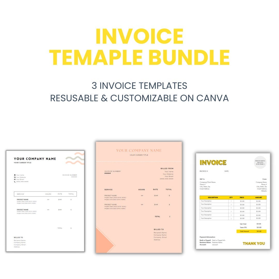 Invoice Template, Editable Invoice Template, Printable Invoice Form ...