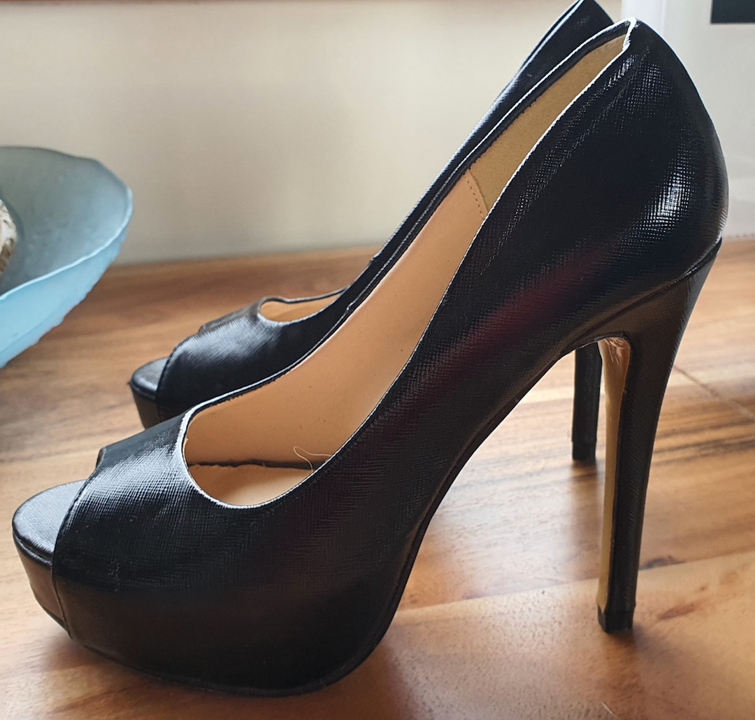Peep Toe Platform Shoes Size 7 - Etsy