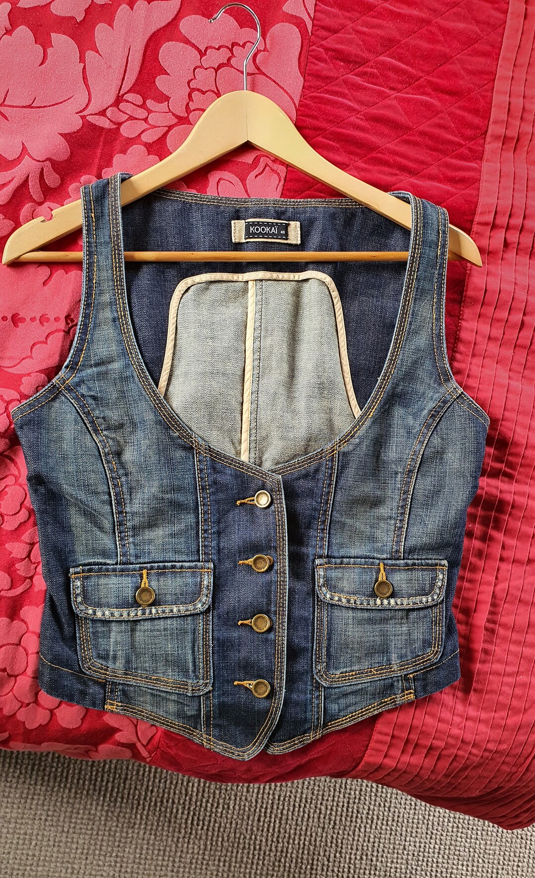 Denim Vest Size 40EU kookai Australian Label - Etsy