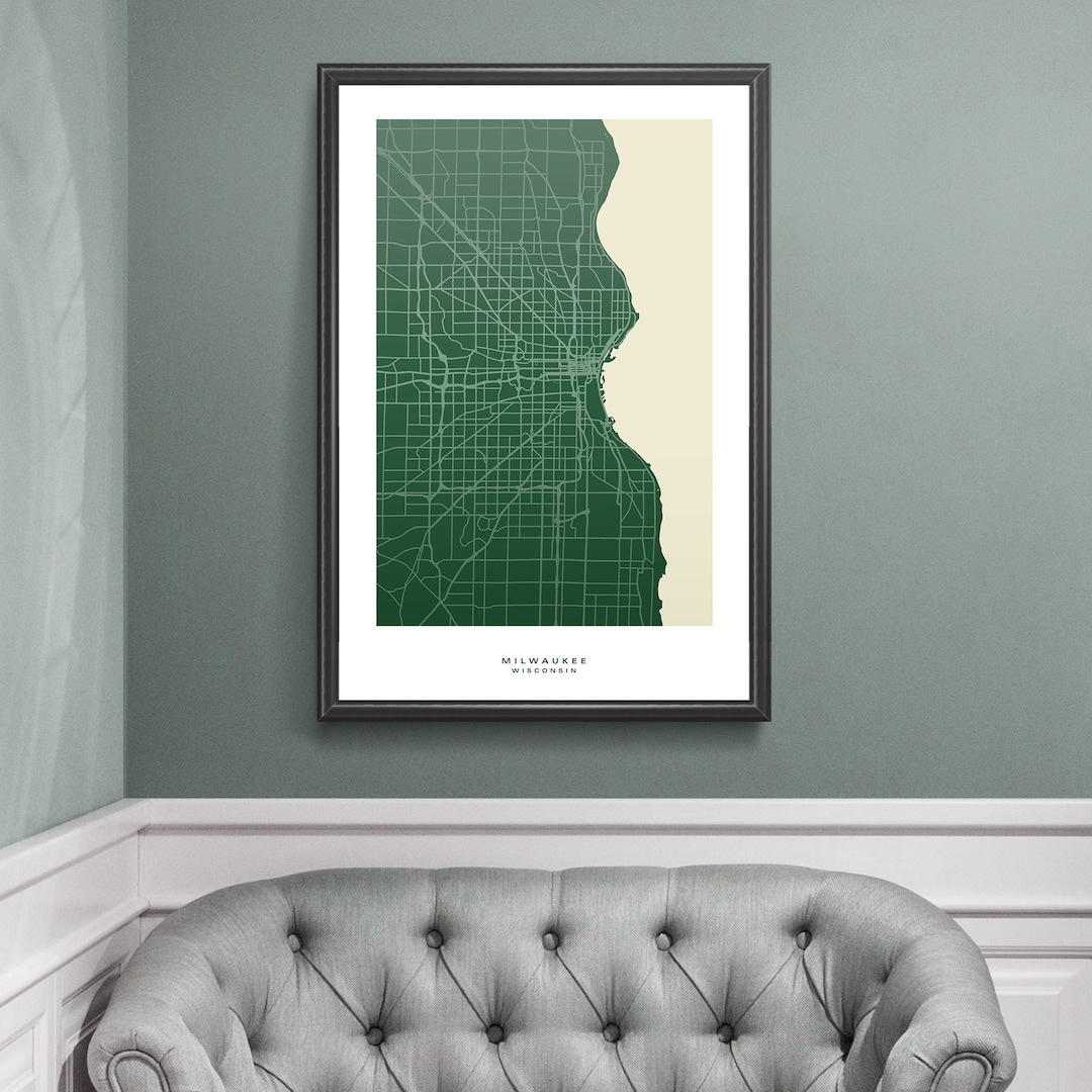 Milwaukee, Wisconsin Map Poster Print - Etsy