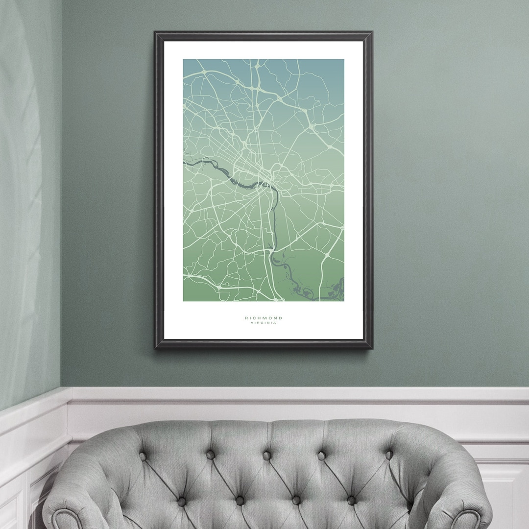 Richmond Virginia Map Poster Art - Etsy