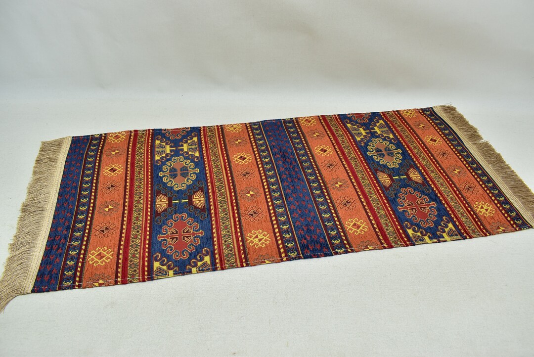 Rustic Table Runner, Kilim Design Runner 17 X 43 Inch Dining Decor ...